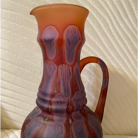 Accents | Saphir Israeli Art Glass Frosted Pitcher | Poshmark